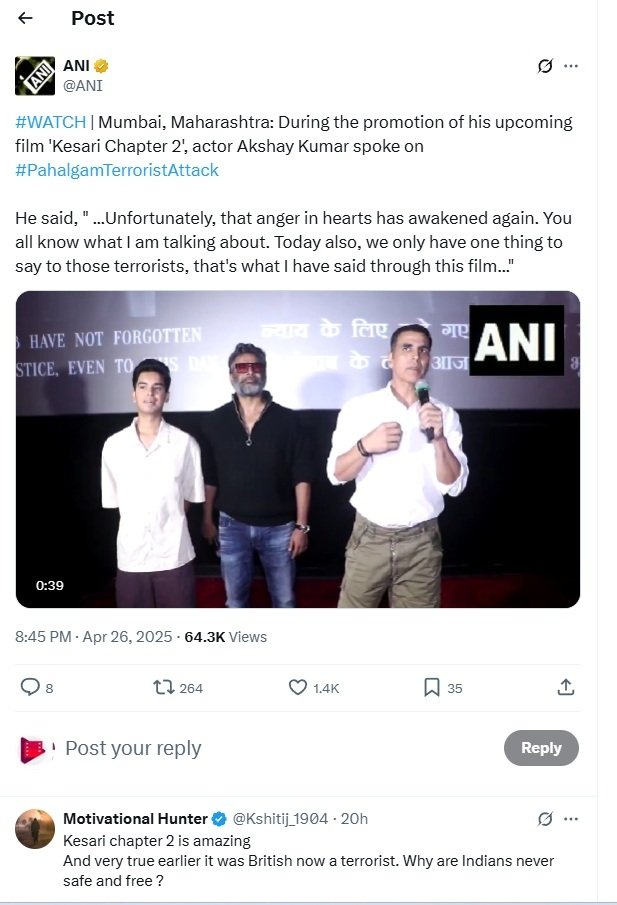 Akshay Kumar Reacts Strongly to Pahalgam Attack